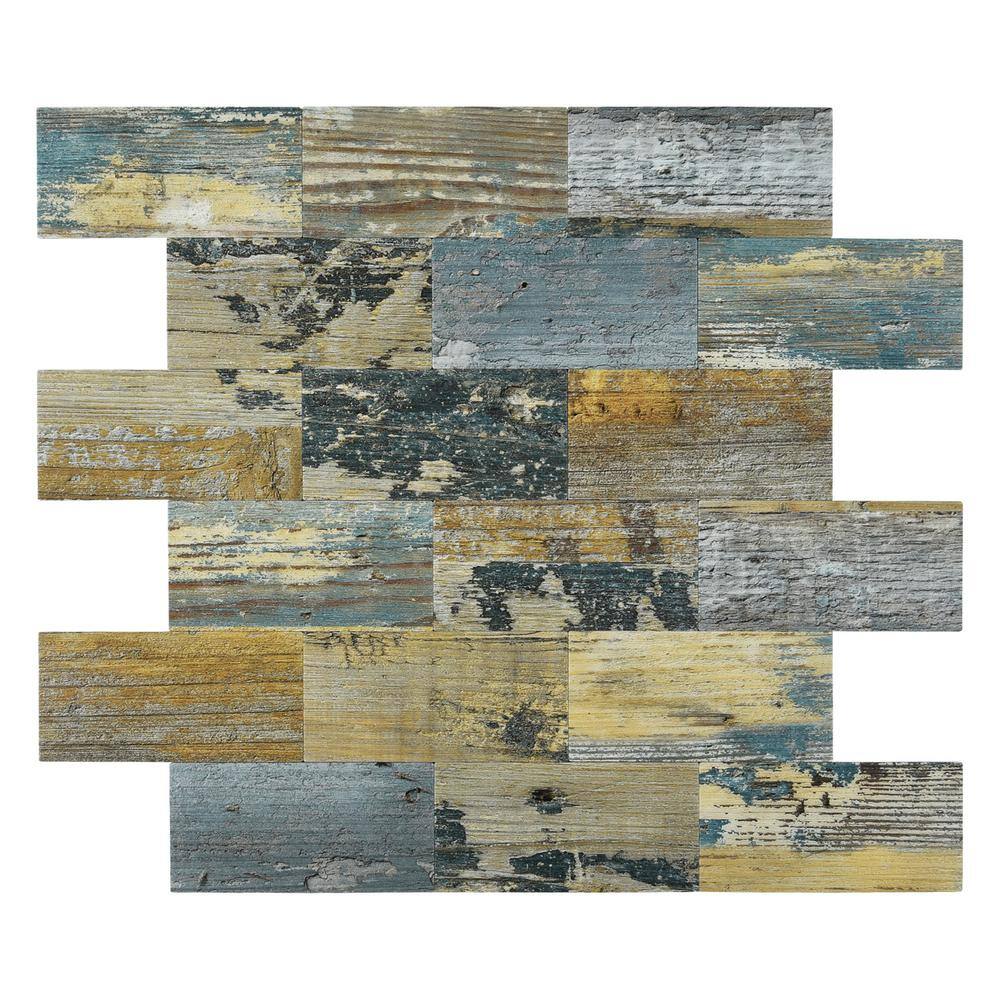 Reviews for Art3dwallpanels Subway Backsplash Yellow Rust 12 in. x 12 ...