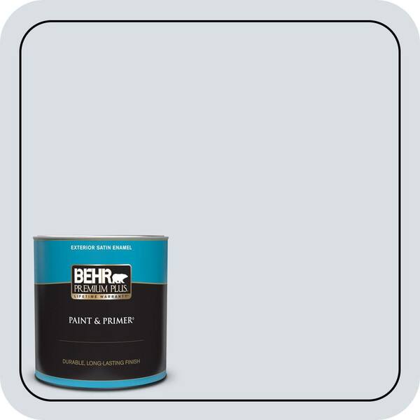 BEHR PREMIUM PLUS 1 qt. #MQ3-26 Mainsail Satin Enamel Exterior Paint ...