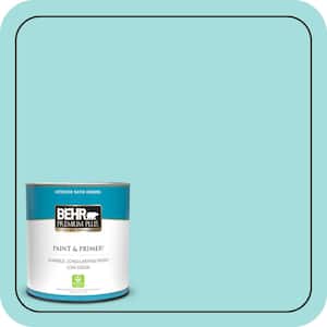 BEHR PREMIUM PLUS 8 oz. #500A-3 Aqua Spray Semi-Gloss Interior/Exterior ...