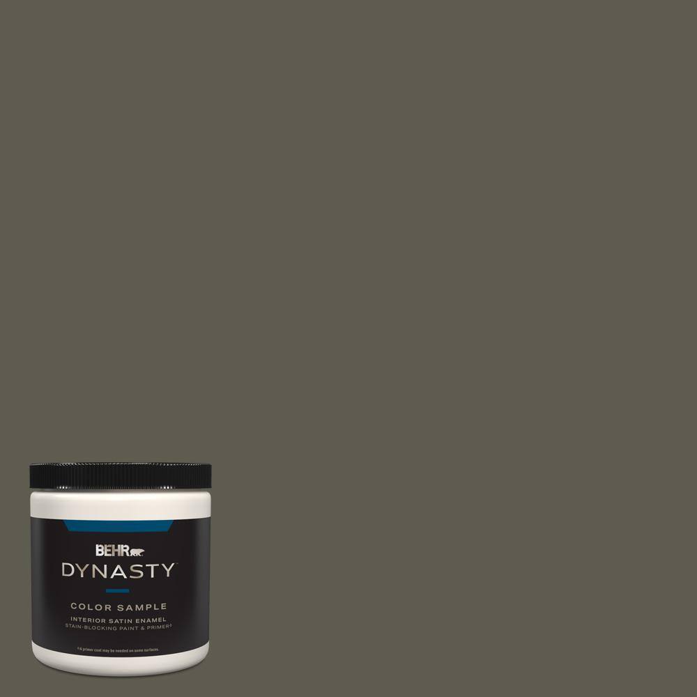 BEHR DYNASTY 8 oz. #N370-7 Night Mission One-Coat Hide Satin Enamel ...