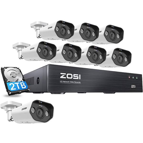 ZOSI 4K 8MP 8-Channel 2TB PoE NVR Security Camera System with 6 4K ...