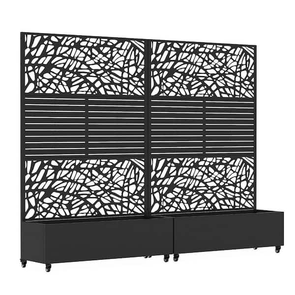 SpassWay 6 ft. H x 4 ft. W Metal Planter Box privacy screen Garden Bed ...