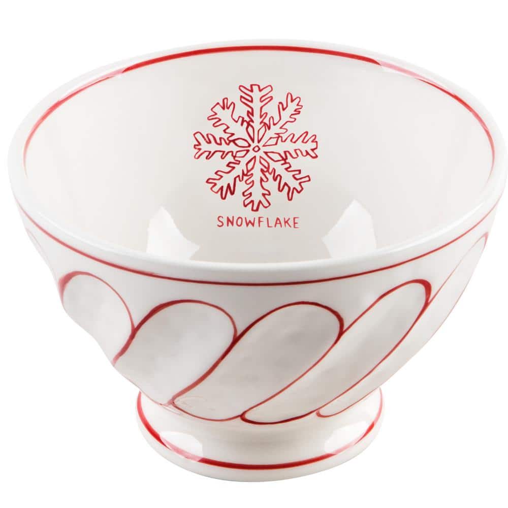 Molly Hatch 6 in. D Footed Snowflake Cereal Bowl 62596 - The Home Depot