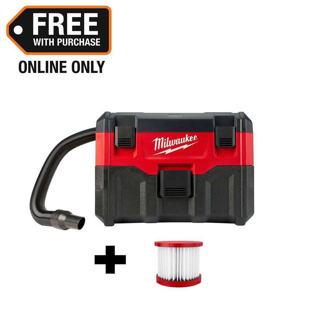 Milwaukee M18 18-Volt 2 Gal. Lithium-Ion Cordless Wet/Dry Vacuum W ...