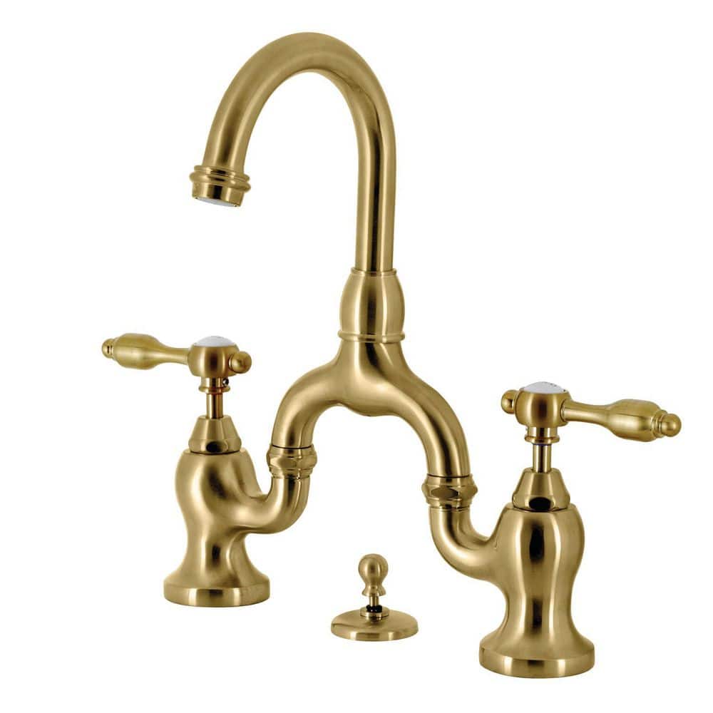 Kingston Brass Tudor 2 Handle High Arc 8 In Bridge Bathroom Faucets