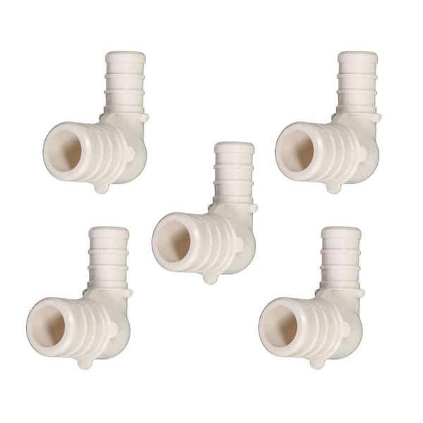 PLUMBFLEX 3/4 in. x 1/2 in. Plastic PEX Poly Alloy 90-Degree Elbow Barb Pipe Fitting (5-Pack ...