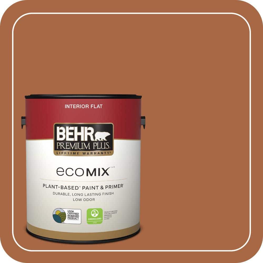 BEHR PREMIUM PLUS 1 gal. #PPU3-16 Maple Glaze Flat EcoMix Plant-Based ...
