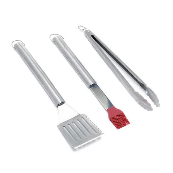 GrillPro 3-Pieces Stainless Tube Handle Tool Set 40035 - The Home Depot