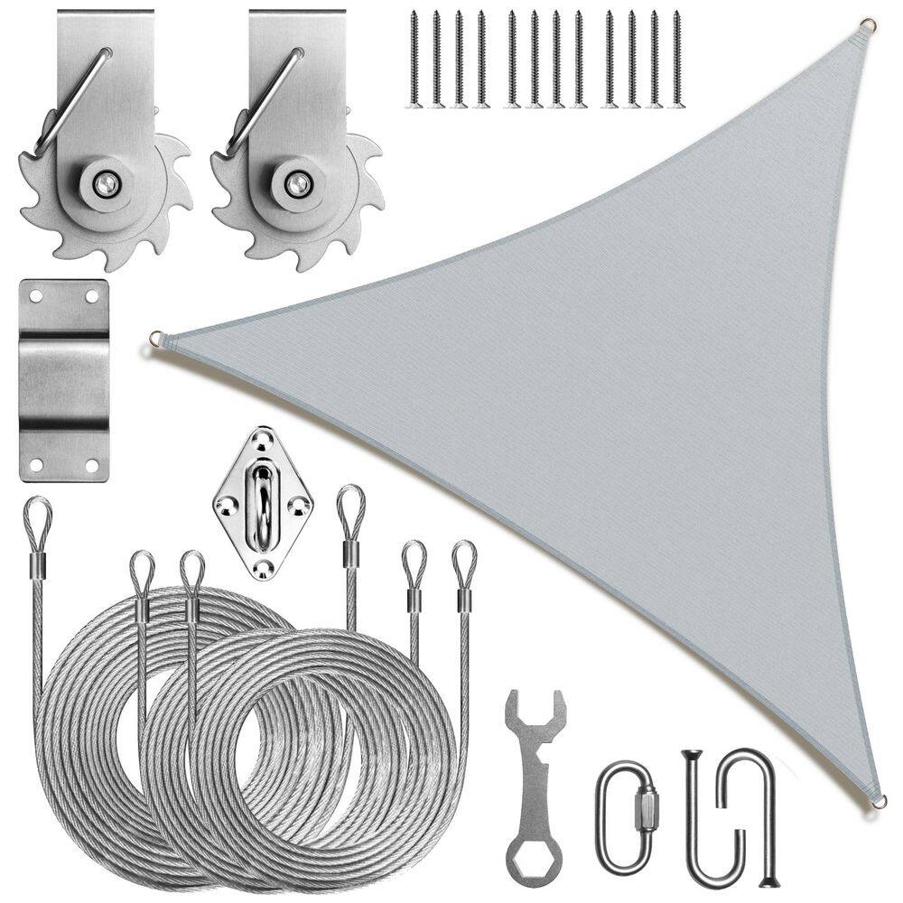 24 ft. x 24 ft. x 24 ft. Triangle Sun Shade Sail with Hardware TAWAL ...