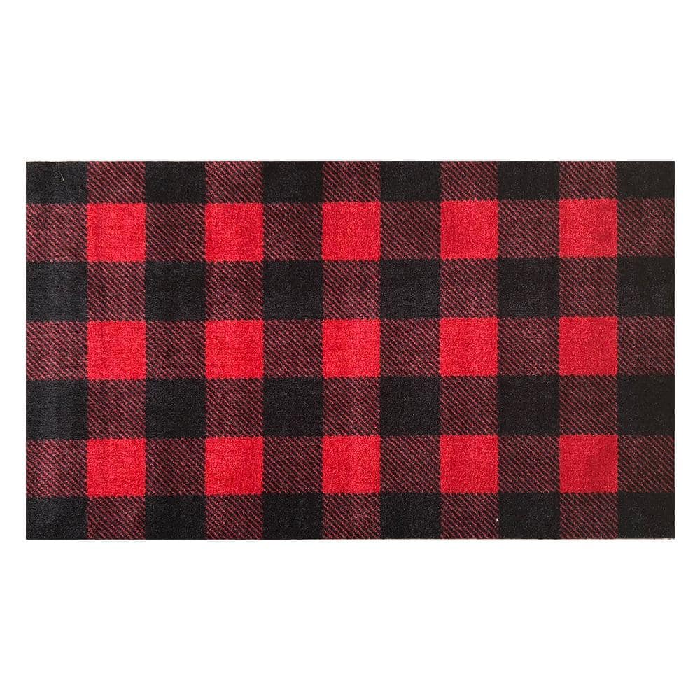Studio 67 In-Home Washable/Non-Slip Buffalo Plaid Red 2 ft. 3 in. x 3 ...