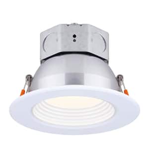 4 in. White New Construction IC Rated Recessed Integrated LED Kit LED ...