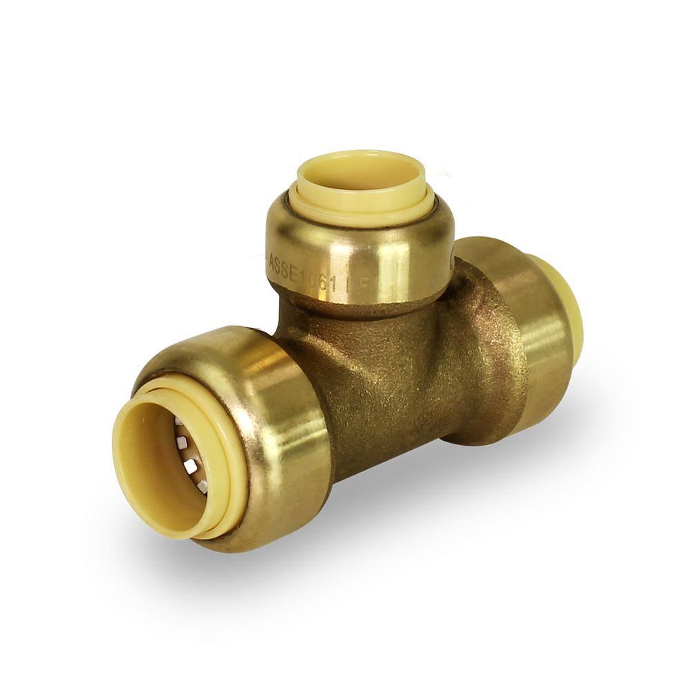 PLUMBFLEX 1 in. x 1 in. x 3/4 in. Push to Connect Reducing Tee Pipe Fitting for Pex, Copper and ...