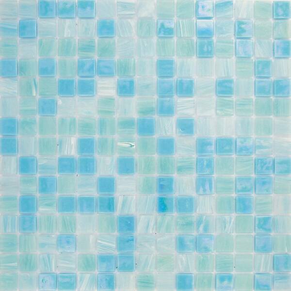 Apollo Tile Mingles 12 in. x 12 in. Glossy Baby Blue Glass Mosaic Wall ...