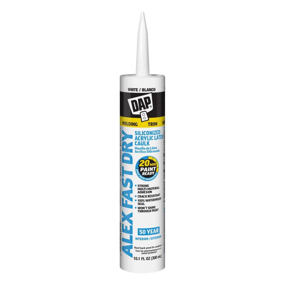 DAP Alex Fast Dry 10.1 White Acrylic Latex Plus Silicone Caulk 18425 ...