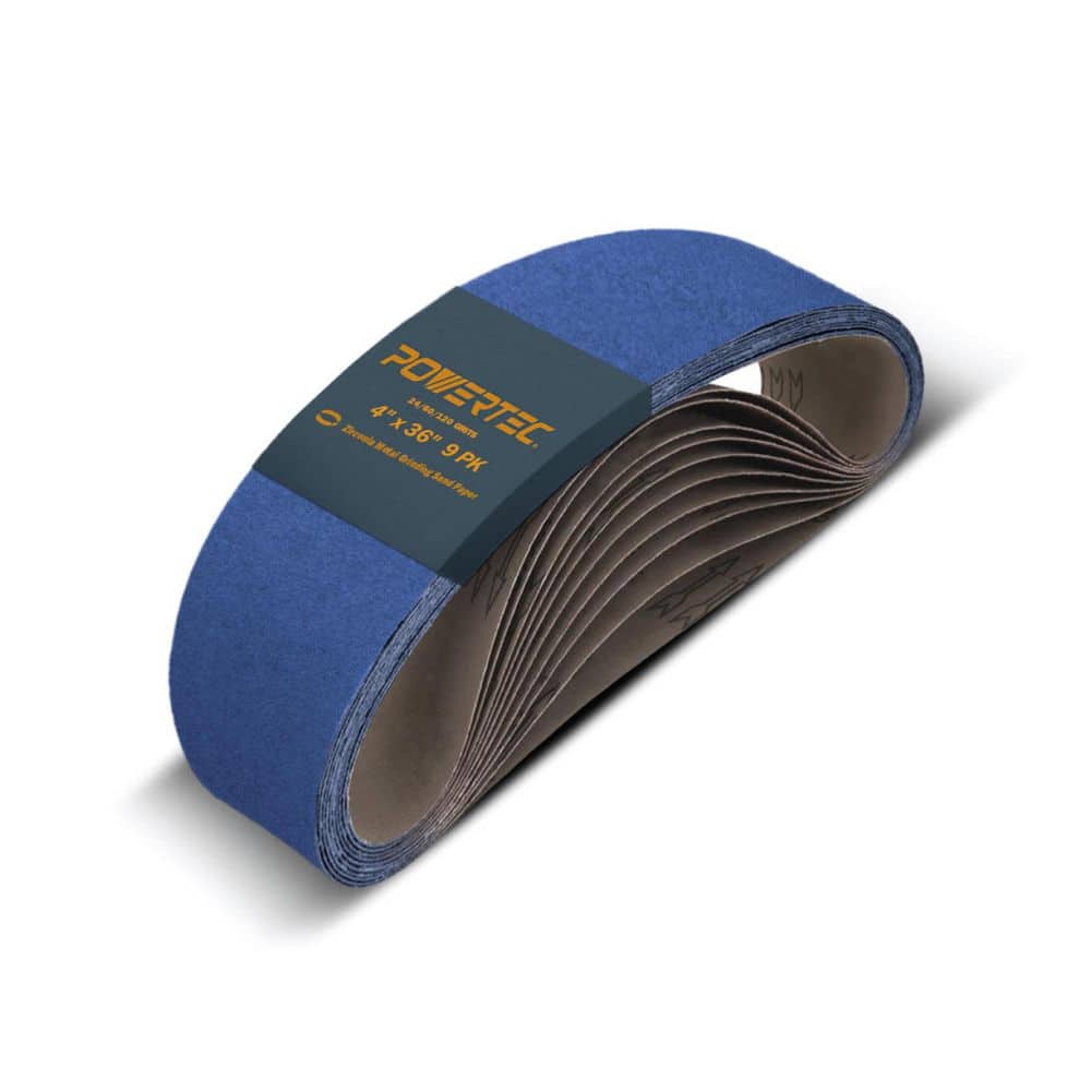 ‎POWERTEC 4 x 36 in. Sanding Belts, Zirconia, 3 Each of 24/60/120 Grits ...