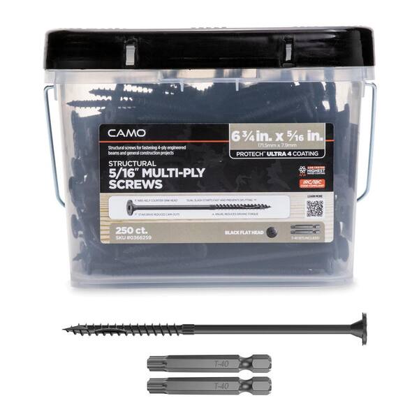 CAMO 5/16 in. x 6-3/4 in. Star Drive Flat Head Multi-Purpose + Multi ...