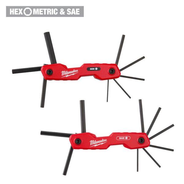 Milwaukee 17-Key Folding Hex Key Sets - SAE/Metric 48-22-2183 - The ...