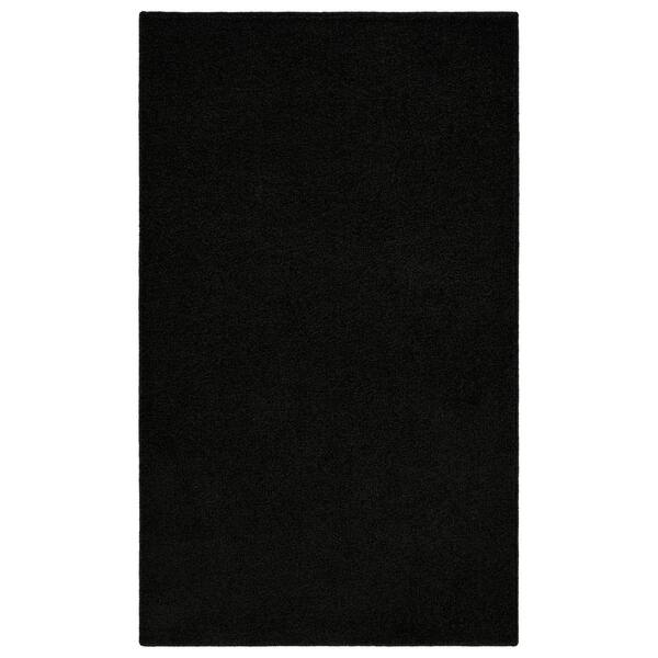 Garland Rug Clayton Plush 3 ft. x 5 ft. Black Basic Utility Area Rug ...