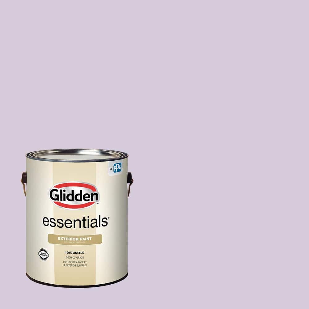 Glidden Essentials 1 gal. PPG1176-3 Dusky Lilac Flat Exterior Paint ...