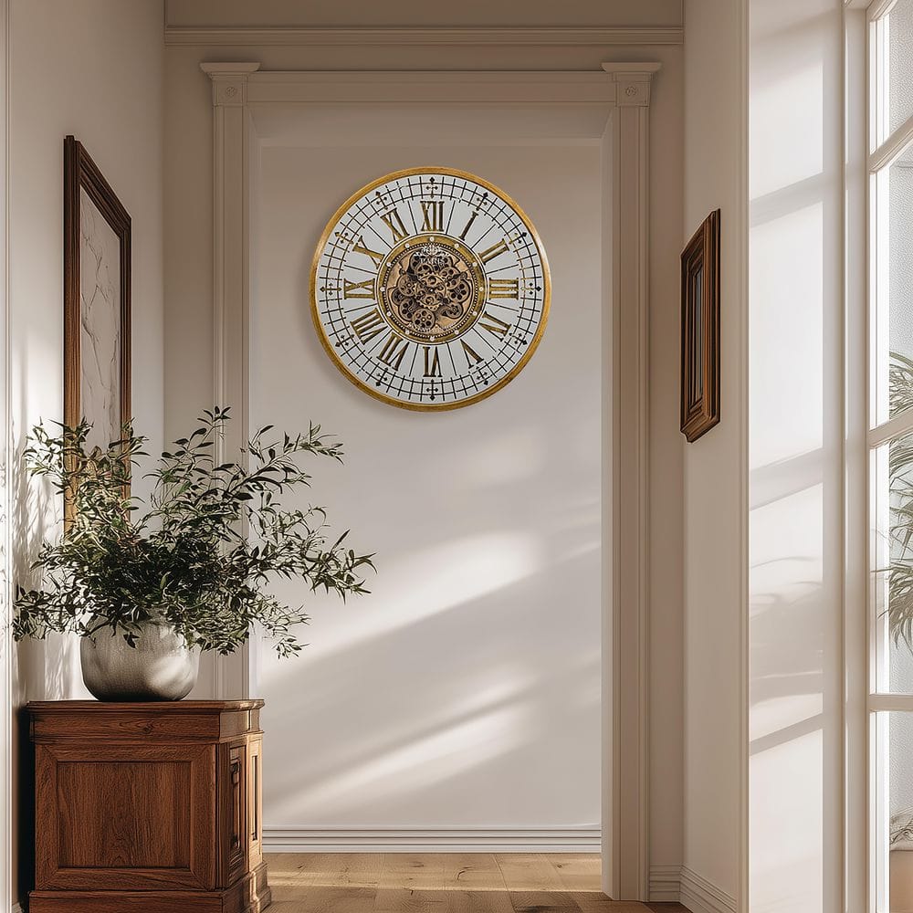 Yosemite Home Decor Golden Gears Antique Gold Wall Clock 5140032 - The ...