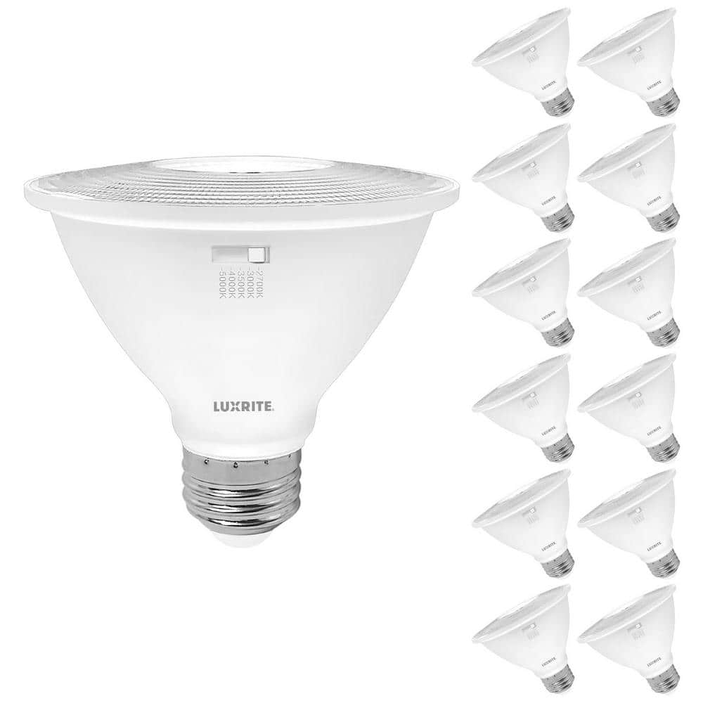 LUXRITE 75-Watt Equivalent PAR30 Short Neck Flood LED Light Bulb 5CCT ...