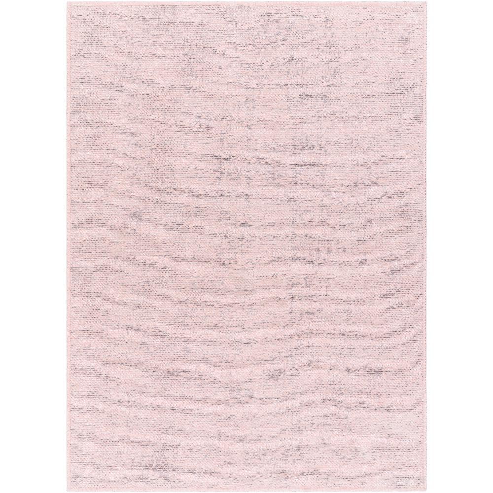 Livabliss Quebec Dusty Pink Solid 7 ft. x 9 ft. Indoor Machine-Washable ...