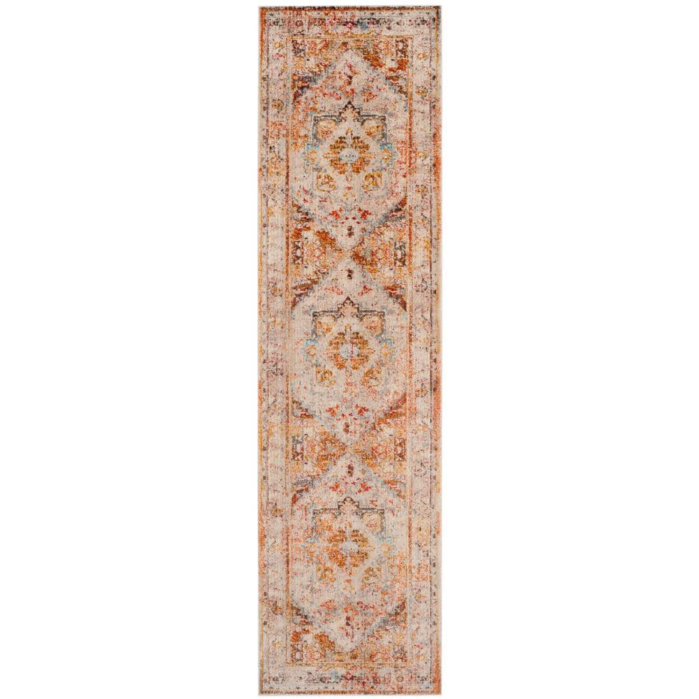 SAFAVIEH Vintage Persian Cream/Multi 2 ft. x 10 ft. Runner Rug VTP438A ...