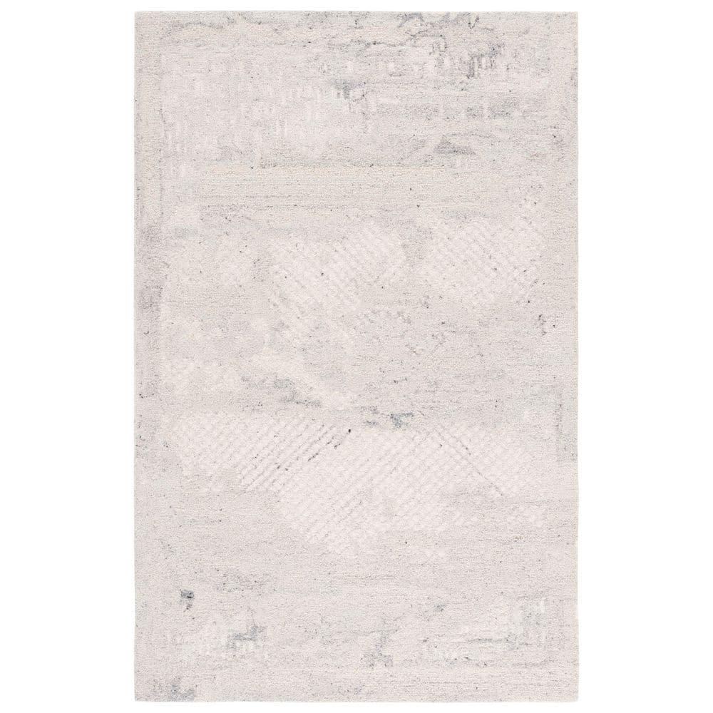 SAFAVIEH Harvest 5 ft. x 8 ft. Silver/Ivory Distressed Diamond Area Rug ...