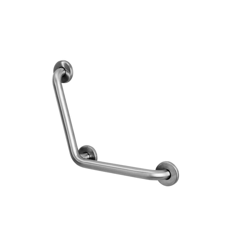 PONTE GIULIO 12 in. x 12 in. Angled Grab Bar with Center Support ...