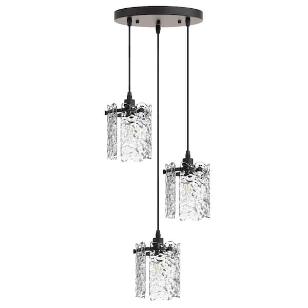 Emeritpro 12.6 in 3-Light Cluster Black Powder-Coated Metal Frame ...