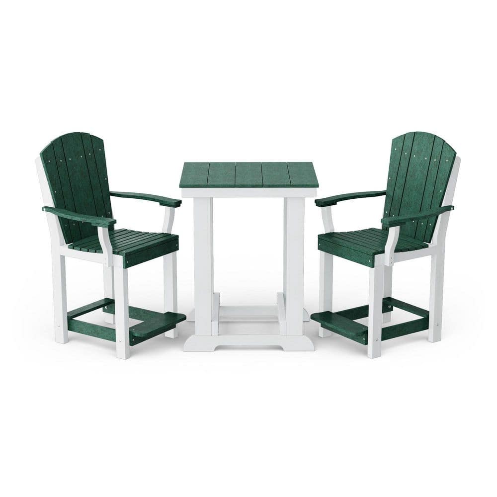 Wildridge Heritage 3-Piece Turf Green and White HDPE Plastic Outdoor ...