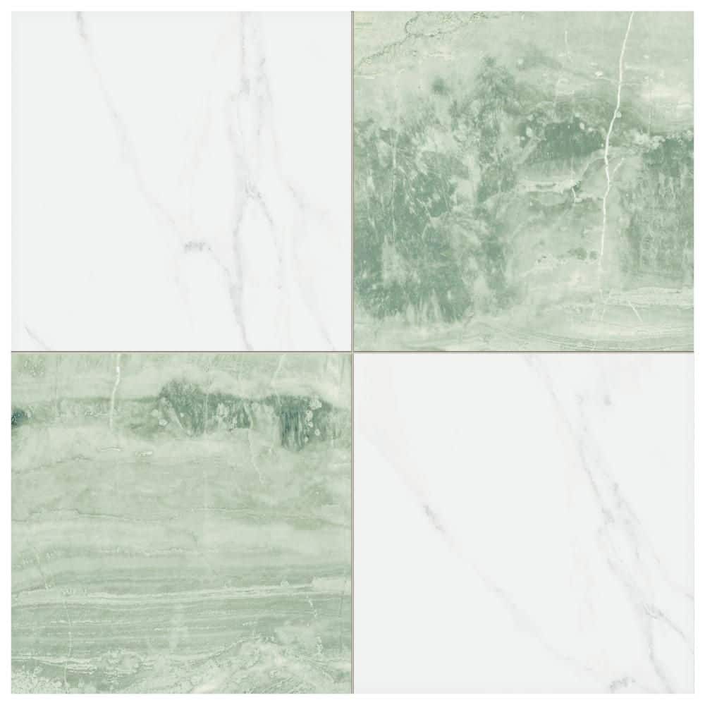 Merola Tile Marbilia Chess Jungle 9 in. x 18 in. Porcelain Floor and ...