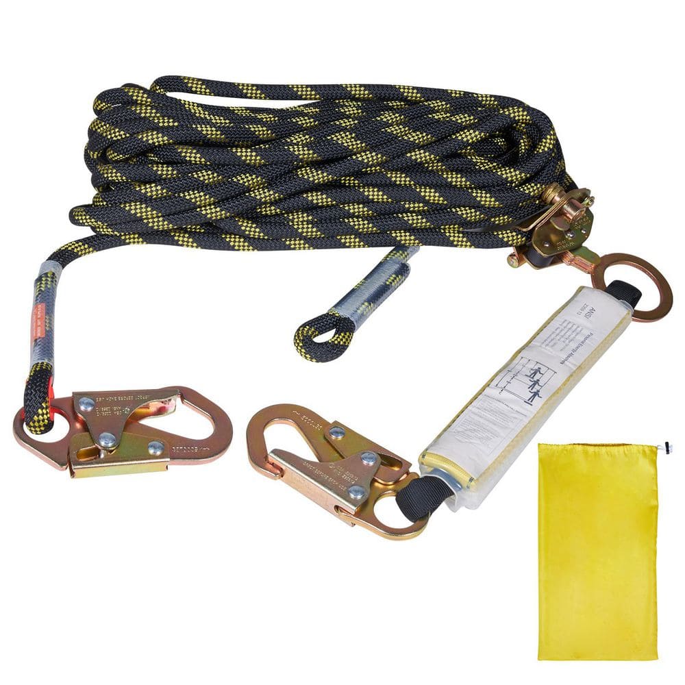 SKYSHALO Vertical Lifeline Assembly, 25 ft. Fall Protection Rope with ...