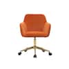 Orange Velvet AdjusTable Height 360° Revolving Home Office Task Chair ...