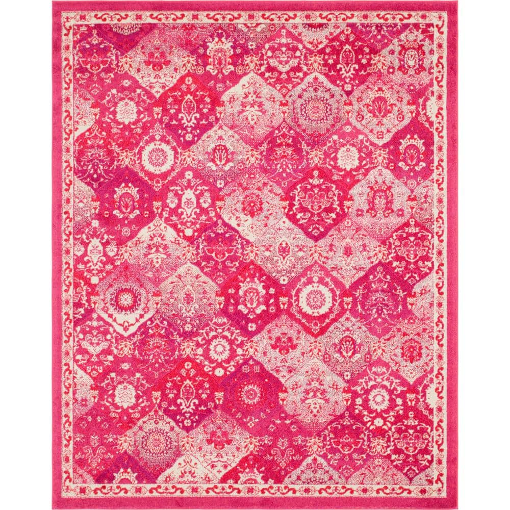 Unique Loom Penrose Blake Magenta 8 ft. x 10 ft. Area Rug 3143445 - The ...