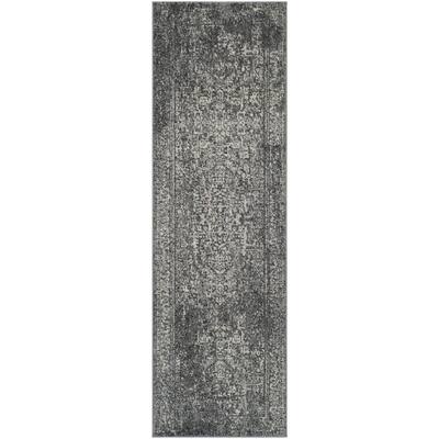 SAFAVIEH Evoke Grey/Ivory 10 ft. x 14 ft. Border Area Rug EVK256D-10 ...