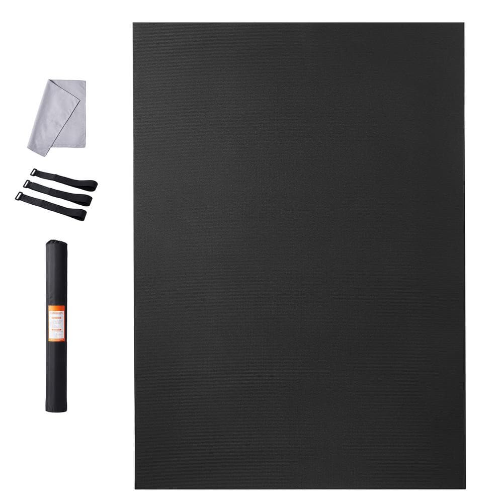 VEVOR Exercise Mat Black 72 in. W x 96 in. L 0.28 in. T Rubber Yoga Mat ...