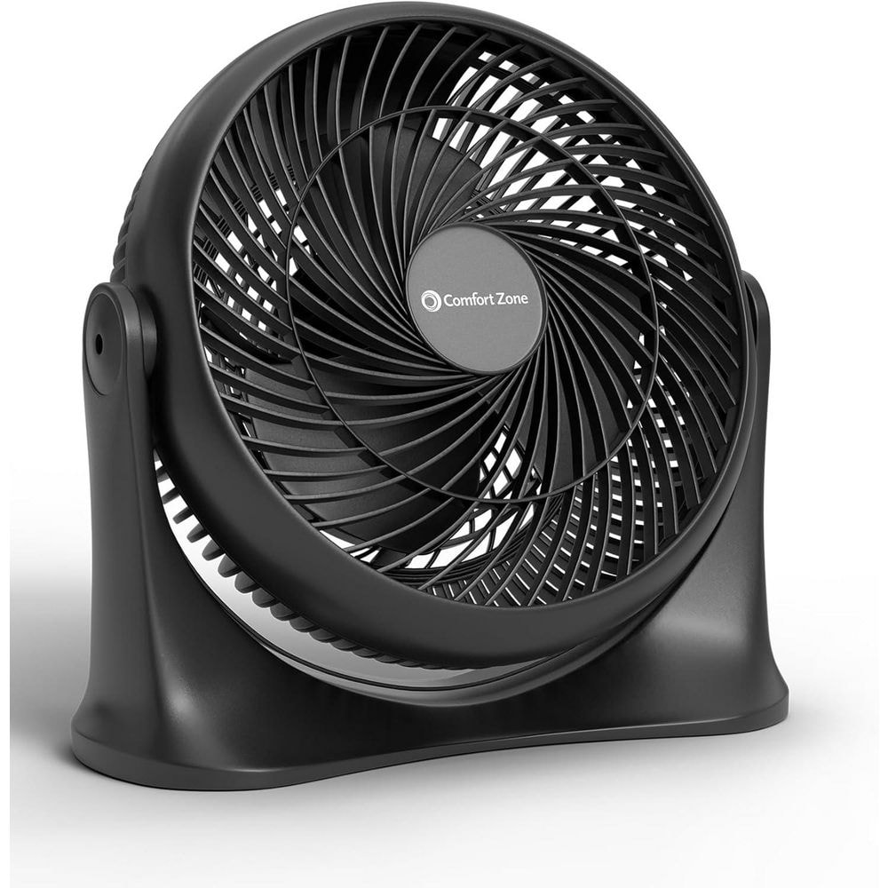 Comfort Zone 11 in. 3-Speed Table Fan with Adjustable Tilt in Black ...