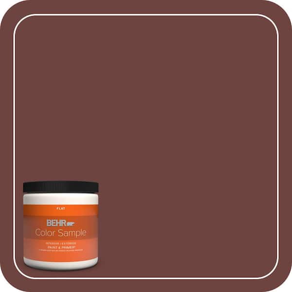 BEHR PREMIUM PLUS 8 oz. #ECC-31-3 Autumn Leaves Flat Interior/Exterior ...