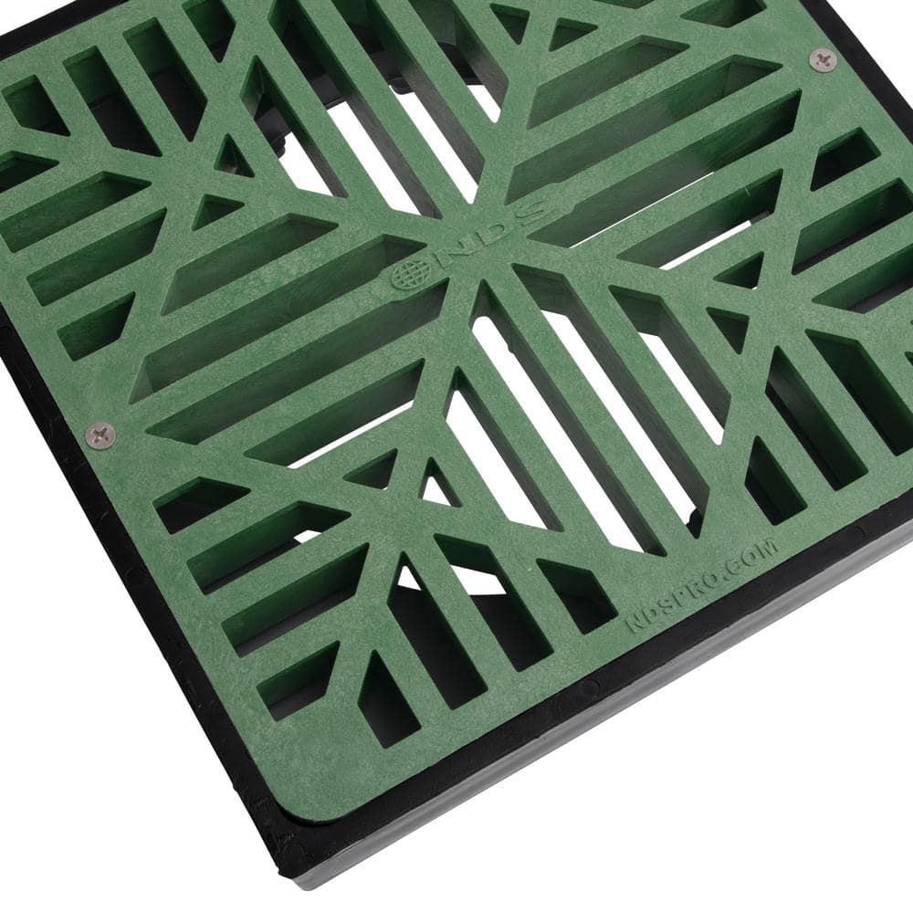 Buy 9 in. Plastic Square Low Profile Drainage Catch Basin with Grate in ...