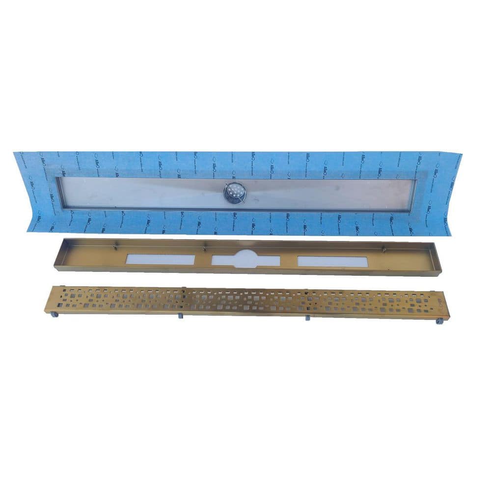 ALINO 30 in. L x 5 in. W x 0.02 in H Matte Gold (Stainless Steel Grate ...