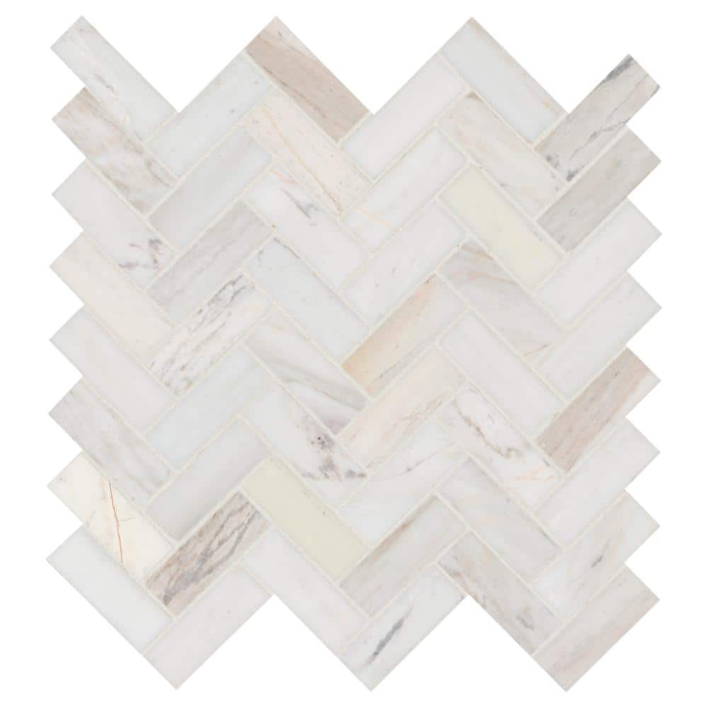Reviews for MSI Angora Herringbone 12 in. x 12 in. Polished Marble Mesh ...