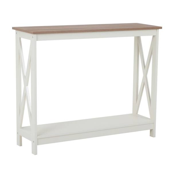 PHI VILLA 39.4 in. White MDF Standard Rectangle Wood Console PHI VILLA 39.4 in. White MDF Standard Rectangle Wood Console