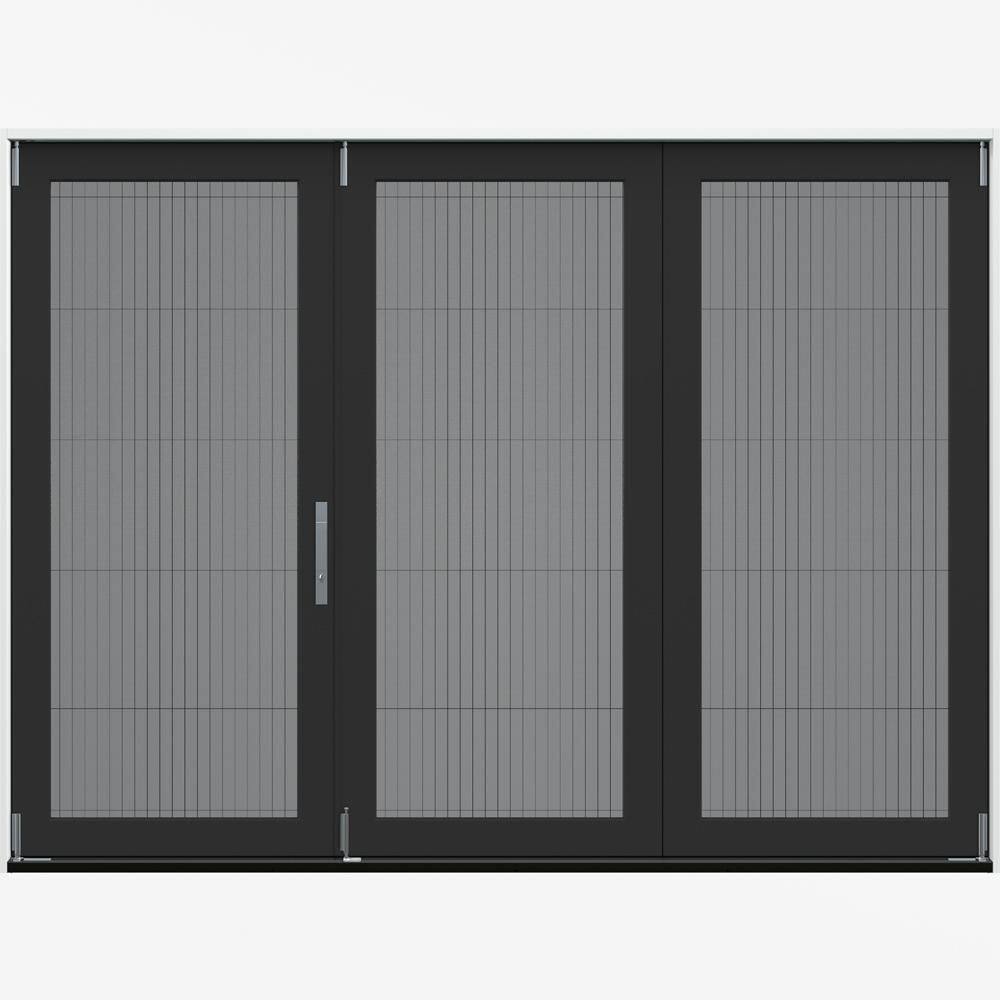 JELD-WEN 108 in. x 80 in. F4500 Right-Hand Black/White Fiberglass 3 ...