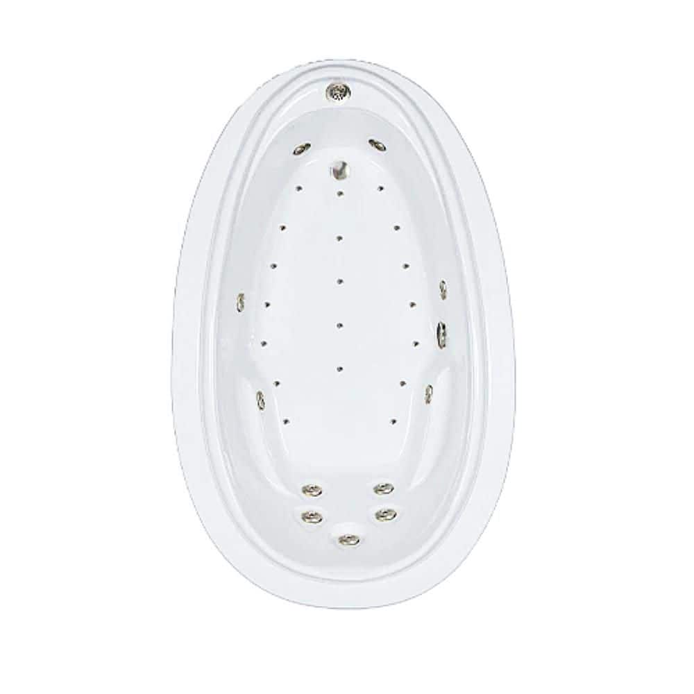 Comfortflo Premier 72 in. x 44 in. Acrylic Oval Drop-in Whirlpool and ...