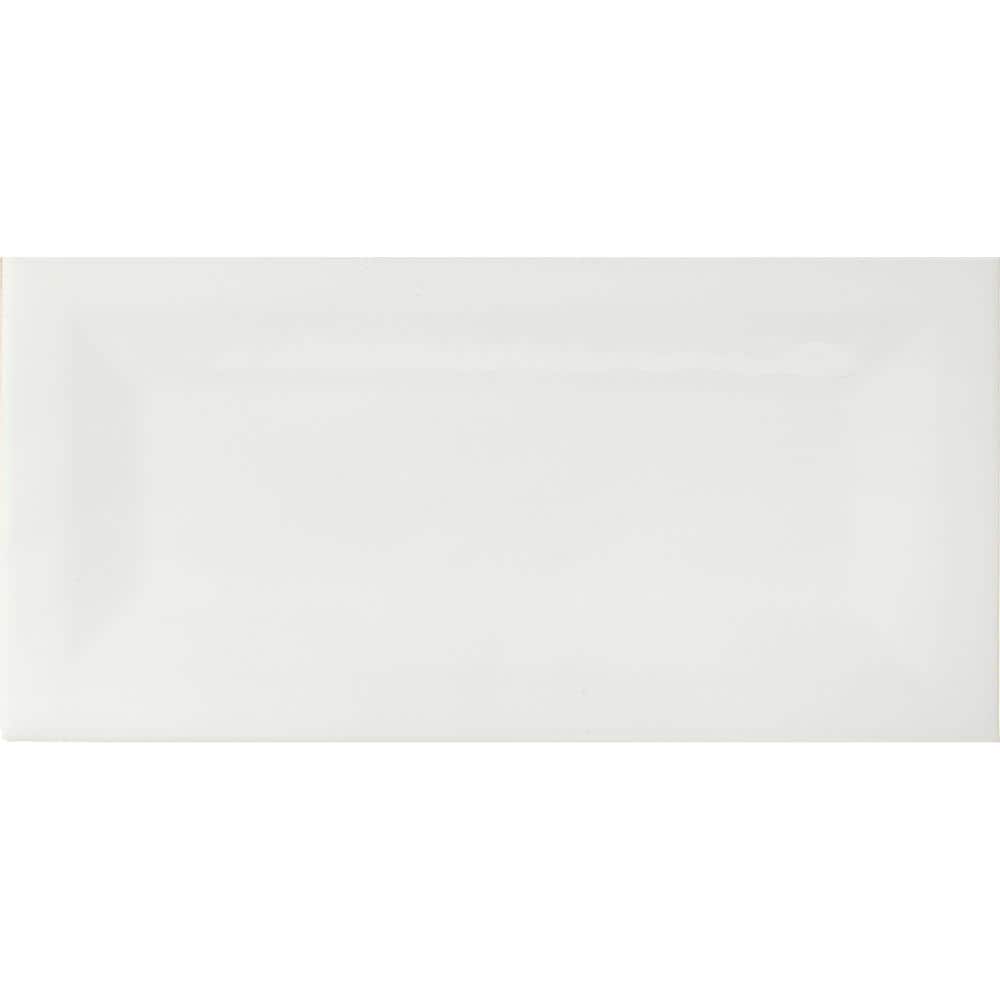 MSI Retro Bianco Inverted Beveled 3 in. x 6 in. Glossy Ceramic Subway ...