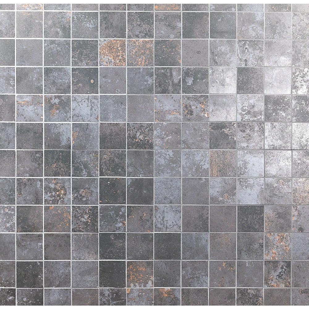 Ivy Hill Tile Voyager 4 in. x 8 in. Porcelain Gray Mosaic Tile Sample ...