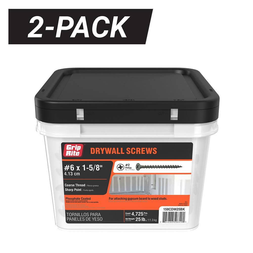 Reviews for Grip-Rite 2-Pack 6 x 1-5/8 in. 2 Phillips Bugle Head Coarse ...