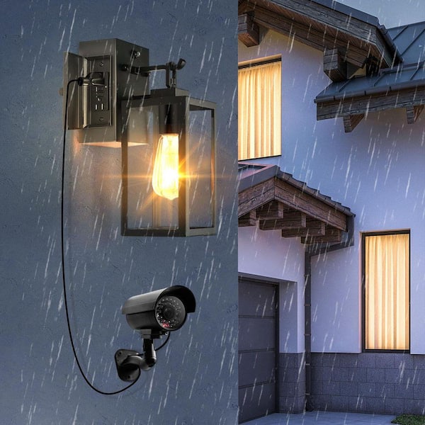 INFINITEINSPIRE HOME LLC 13.4 in. 1-Light Matte Black Classic Outdoor ...