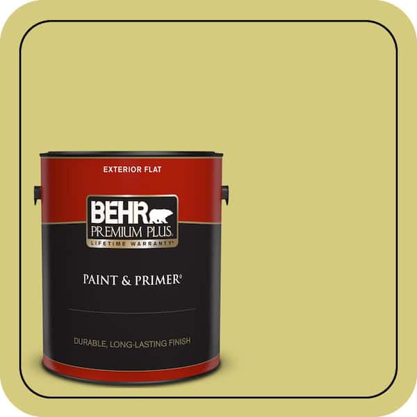 BEHR PREMIUM PLUS 1 gal. #P350-4 Spring Grass Flat Exterior Paint ...
